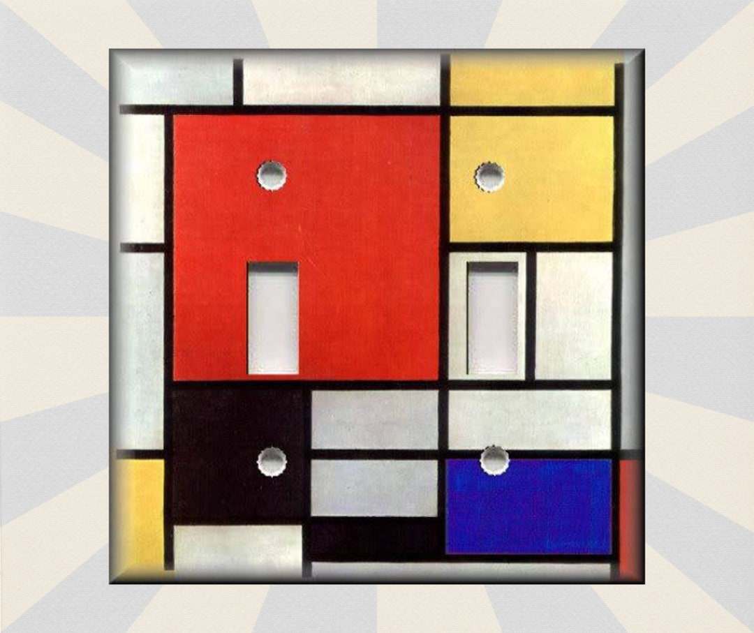 Mondrian Color Block - Mondrian Art Home Decor Art Decor - Metal Light ...
