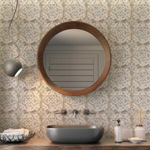 Gray Tan Decorative Ceramic Tile - Kitchen Tile Grey Backsplash ...