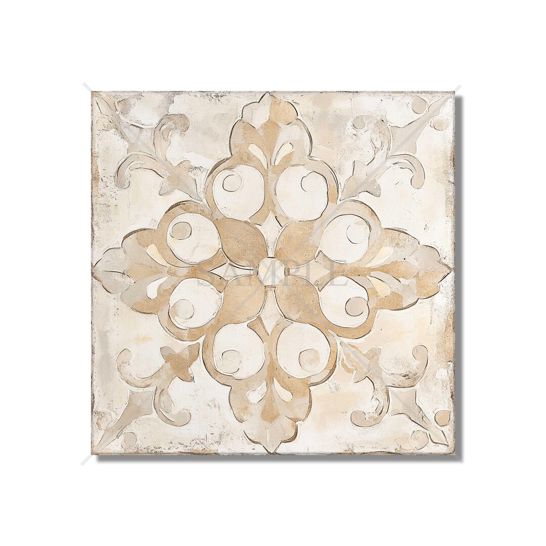 Neutral Tones Vintage European Design Ceramic Tiles Patterned Kitchen ...