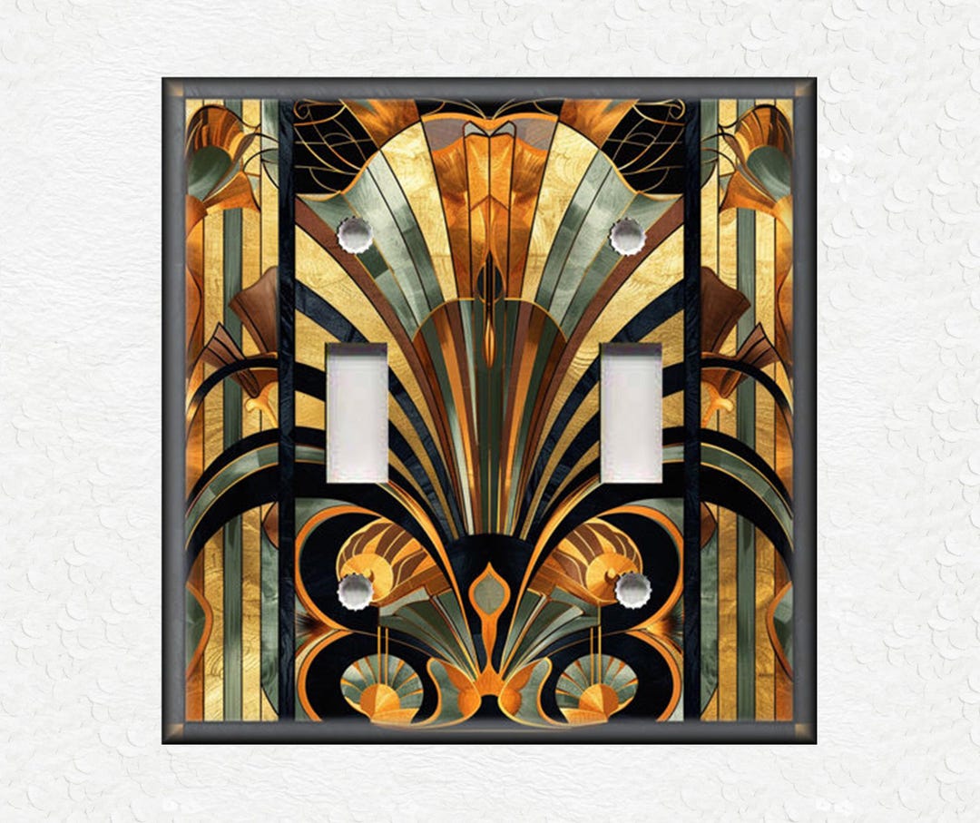 Art Deco Metal Light Switch Plate Covers and Outlet Covers Switch ...