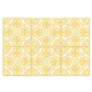 Yellow and White Patterned Ceramic Tile Design Kitchen Backsplash Tile ...