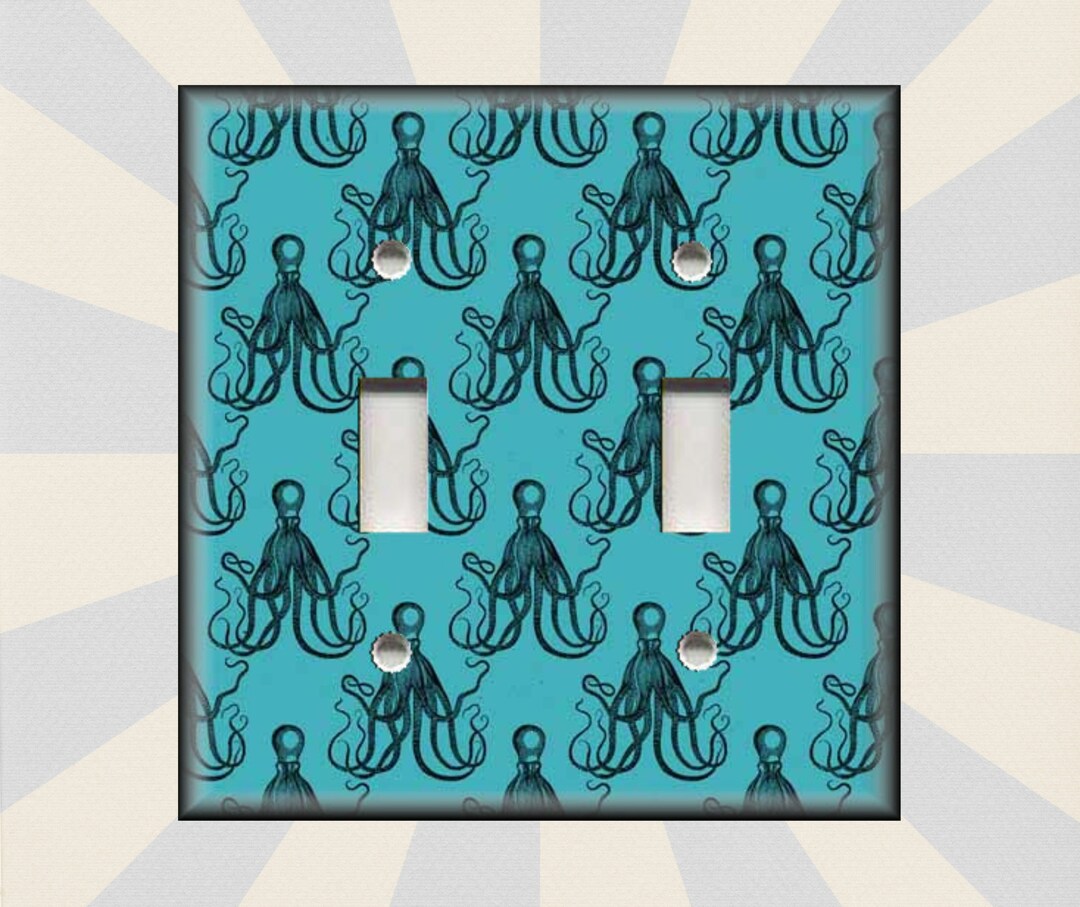 Octopus Switch Plate Octopus Decor Turquoise and Black - Etsy