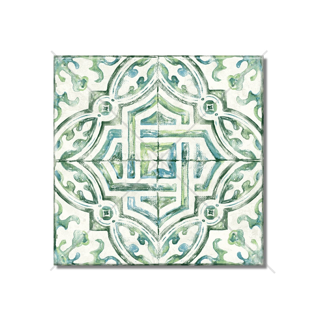Green and Blue Ceramic Tile - Bathroom Tile - Decorative Ceramic Tile ...