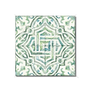 Green and Blue Ceramic Tile - Bathroom Tile - Decorative Ceramic Tile ...