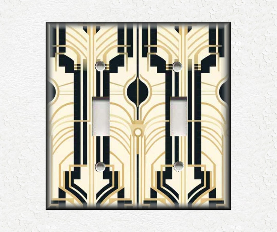 Vintage Art Deco Design Metal Light Switch Covers and Outlet Covers ...