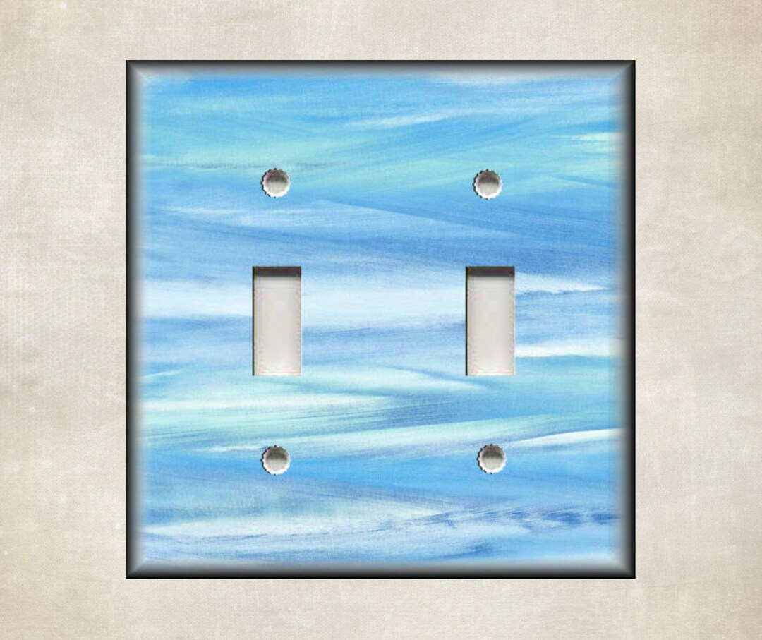 Ocean Waves Art Design Coastal Home Decor - Metal Light Switch Cover ...