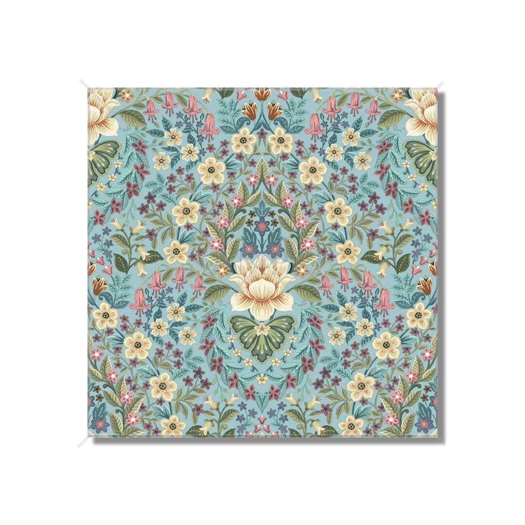 Blue and Green Floral Ceramic Tile Cottage Design Ceramic Tile ...