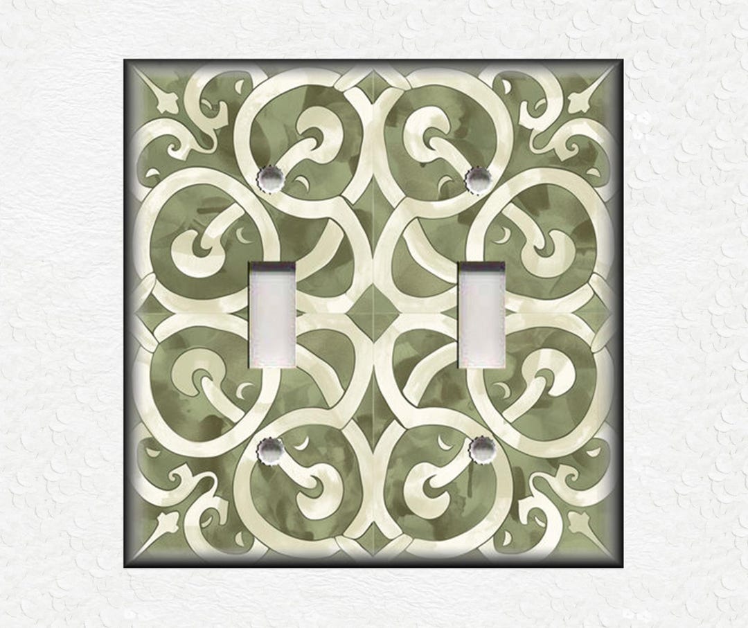 Sage Green Decorative Metal Light Switch Plate Covers and Outlet Covers ...