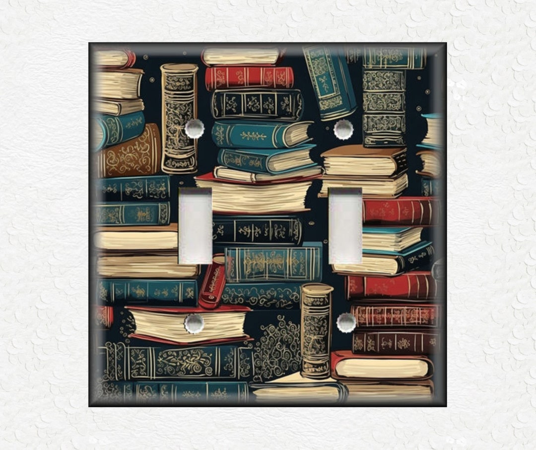 Vintage Books Design Metal Light Switch Plate Covers - Book Lover Gift ...