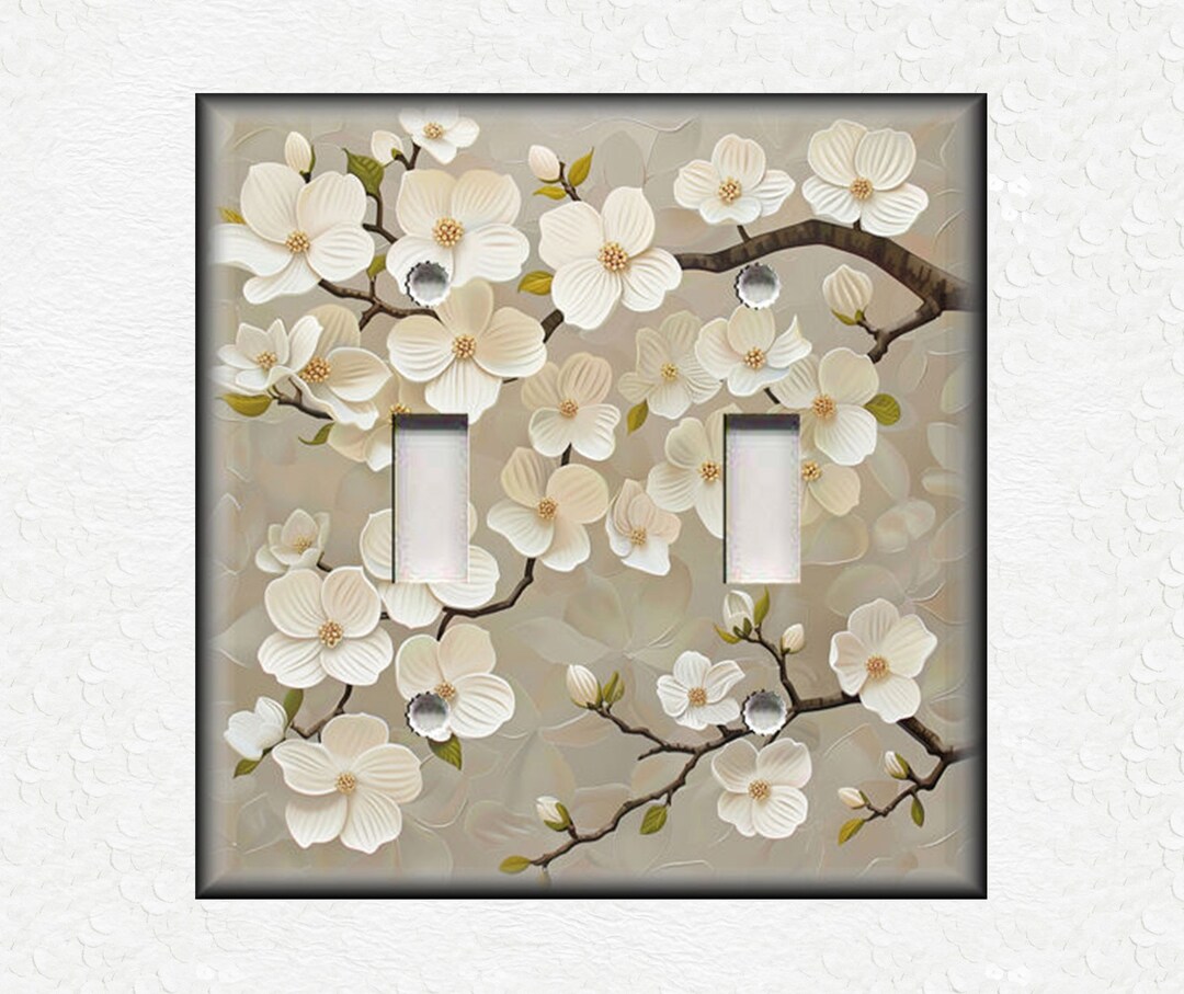 Beige Cream Dogwood Tree Branches - Metal Switch Plate Covers and ...