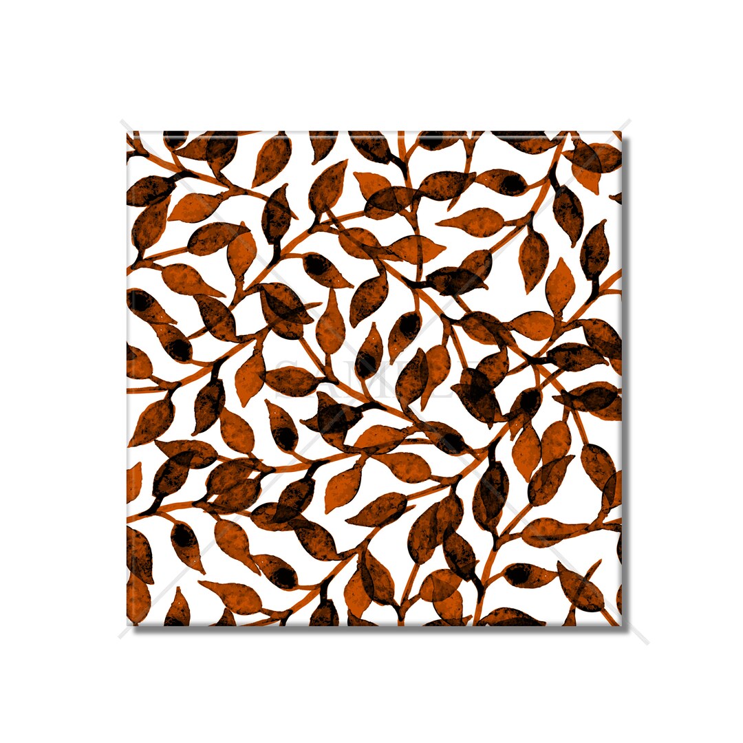 Copper Leaves Ceramic Tile Leaf Design Tile Kitchen Backsplash Tile ...