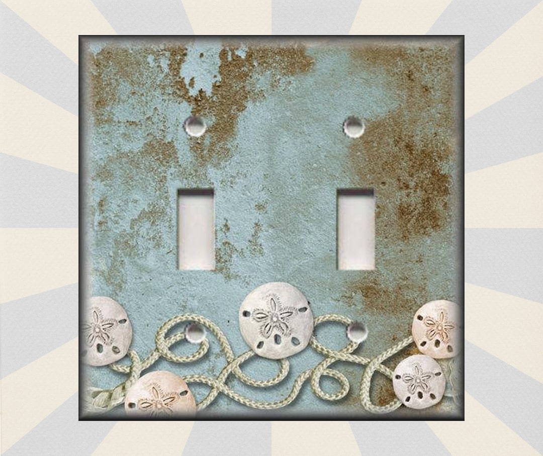 Beach Switch Plates Outlet Covers - Coastal Decor Sand Dollars Rope ...