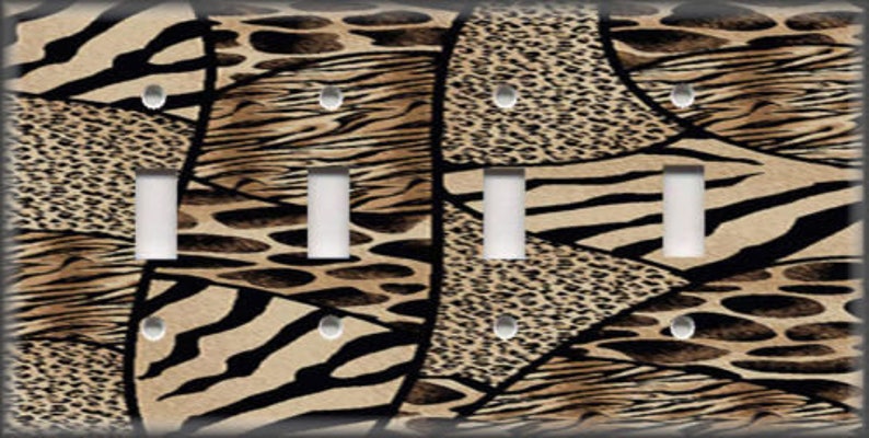 Patchwork Animal Print Design Brown Home Decor Wild Animal - Etsy