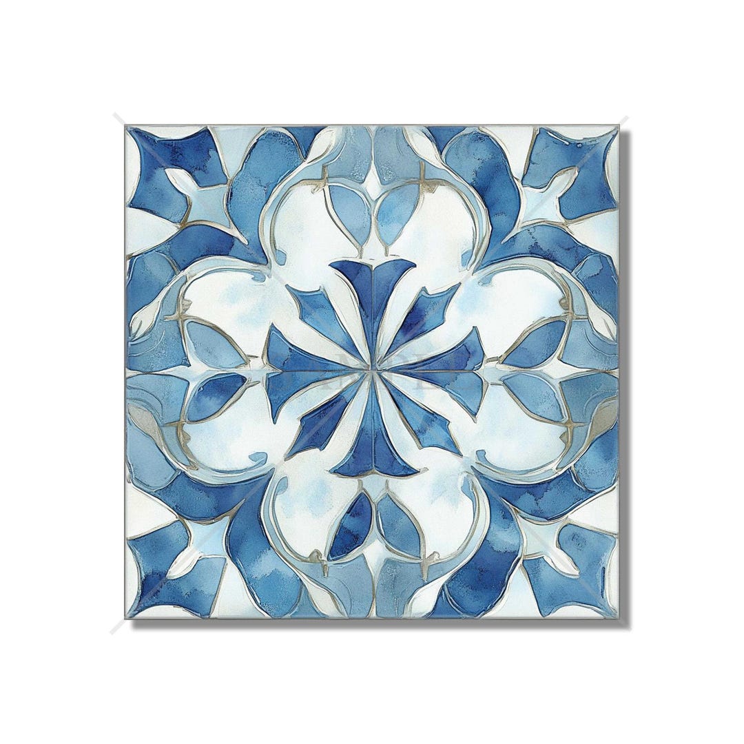 Blue and White Ceramic Tile - Kitchen Tile Blue Backsplash Tile - Blue ...