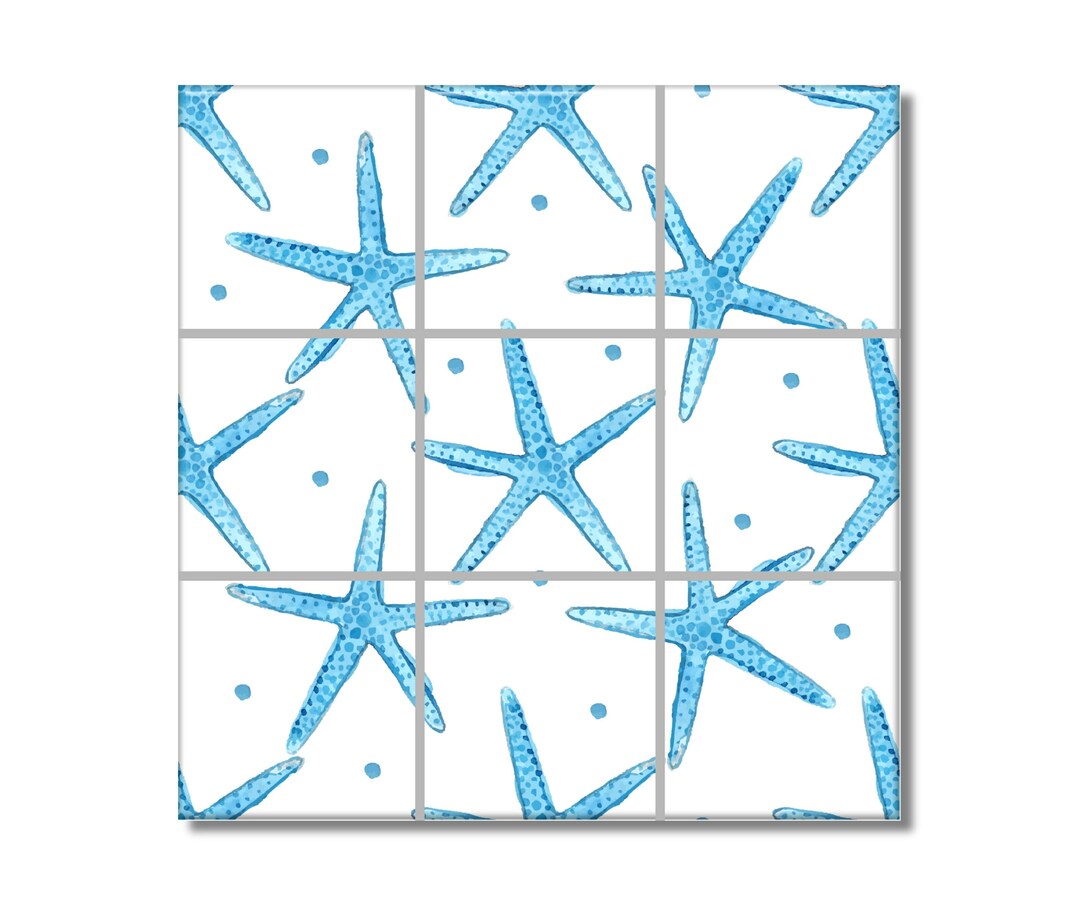 Ceramic Tile Mural Tile Mural Beach Starfish Art Design Tile - Etsy