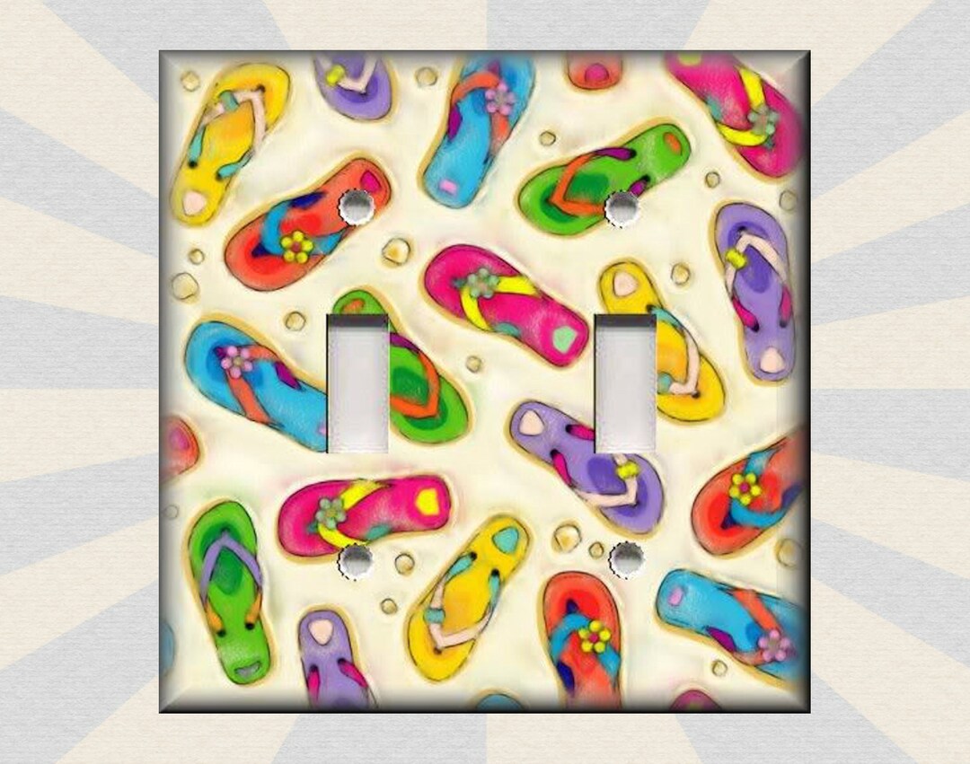 Beach Switch Plate Beach Decor Flip Flops Switch Plate Covers Flip Flop ...
