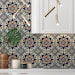Blue Orange Beige Backsplash Tile Vintage Moroccan Tile Design Kitchen ...