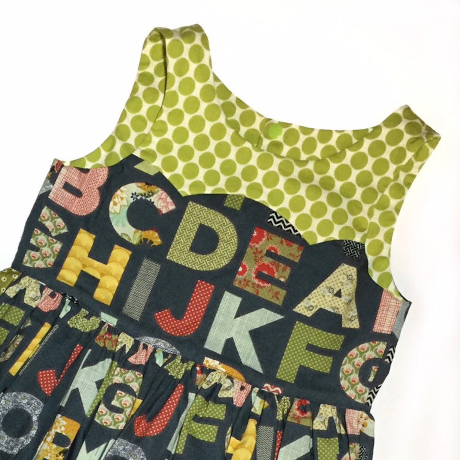 Alphabet Dress With Unique Polka Dot Bodice - Etsy