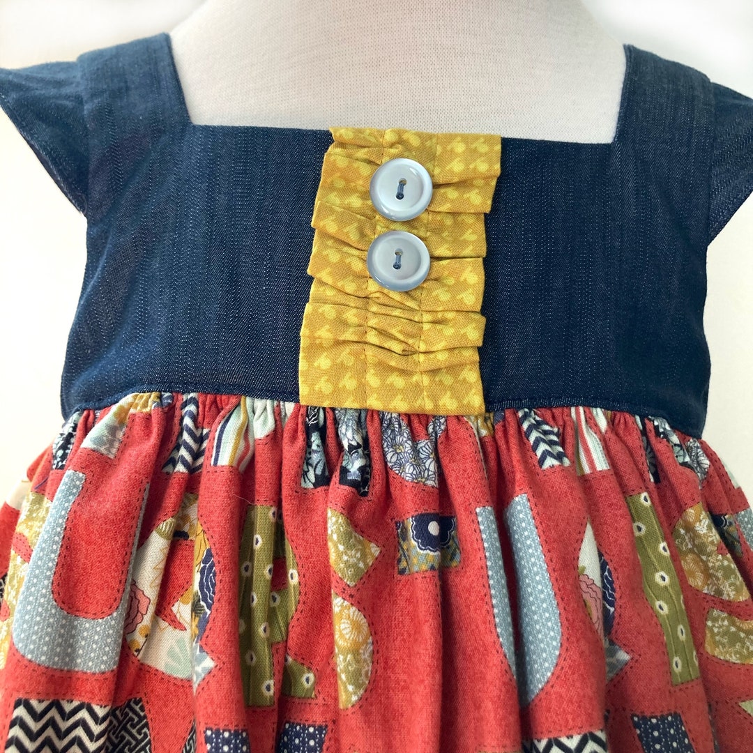 Alphabet Dress, 100% Cotton With Cute Ruffle and Button Detail on the ...