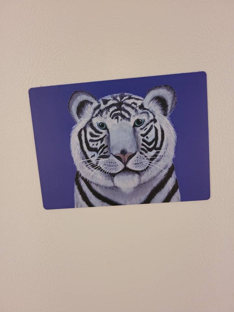 Kitchen Décor Tiger Magnet White Tiger Fridge Magnet Kitchen Art ...