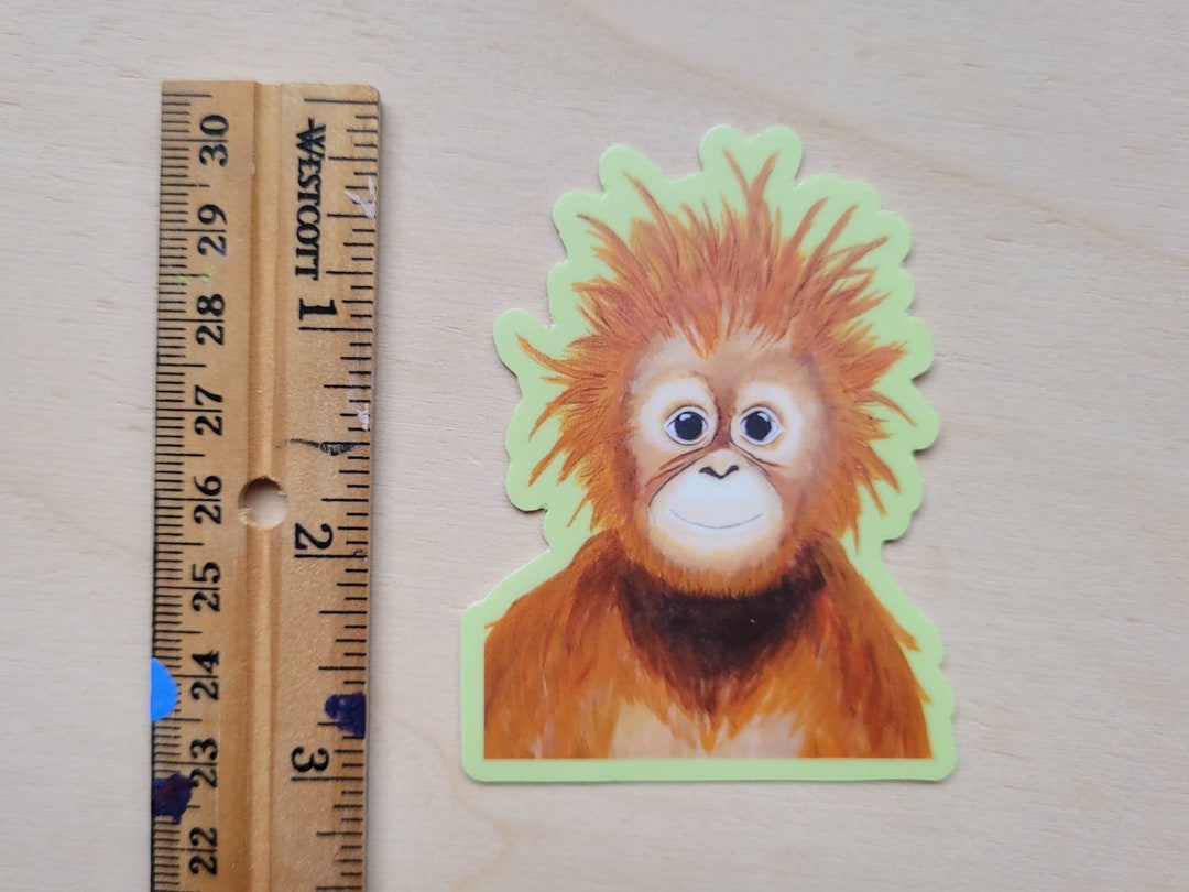 Orangutan Sticker Ape Sticker Monkey Sticker Baby Animal Mornings Bad ...
