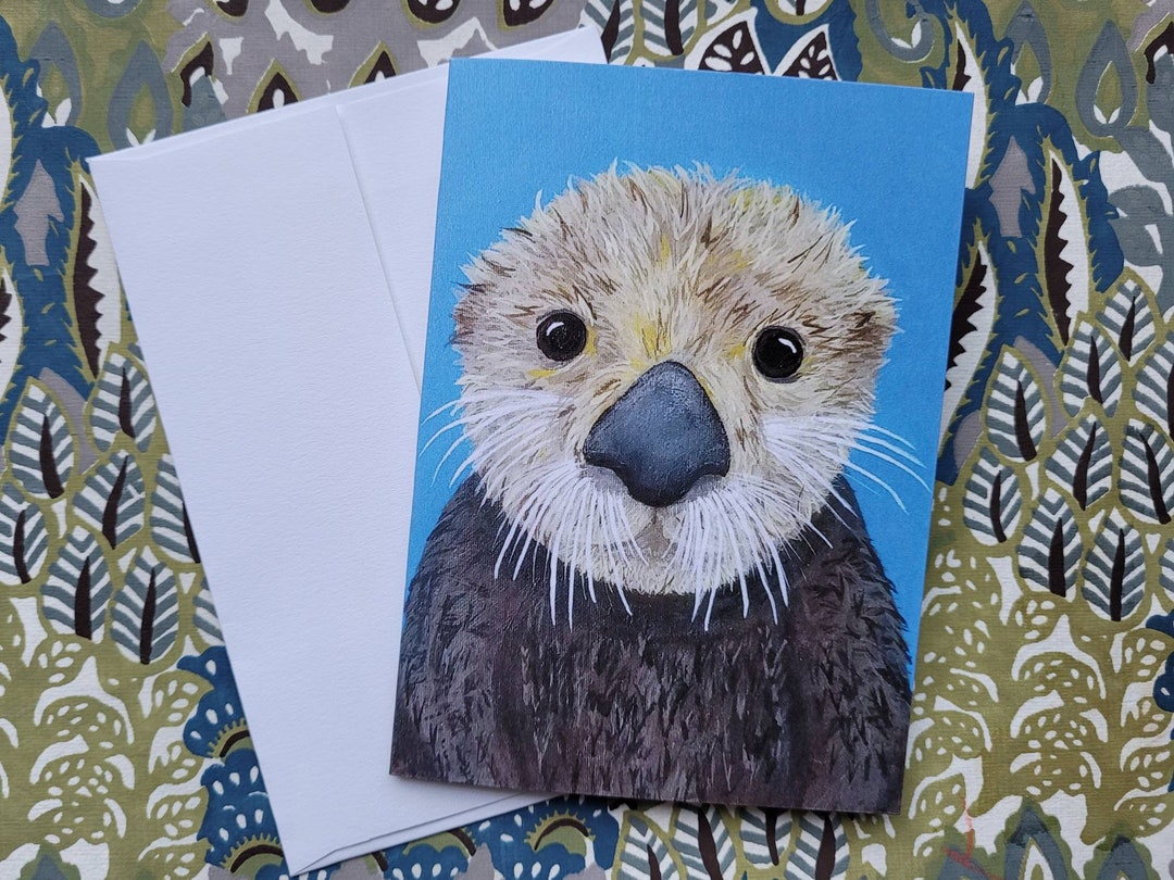 Adorable Otter Note Cards Otter Blank Note Cards - Etsy