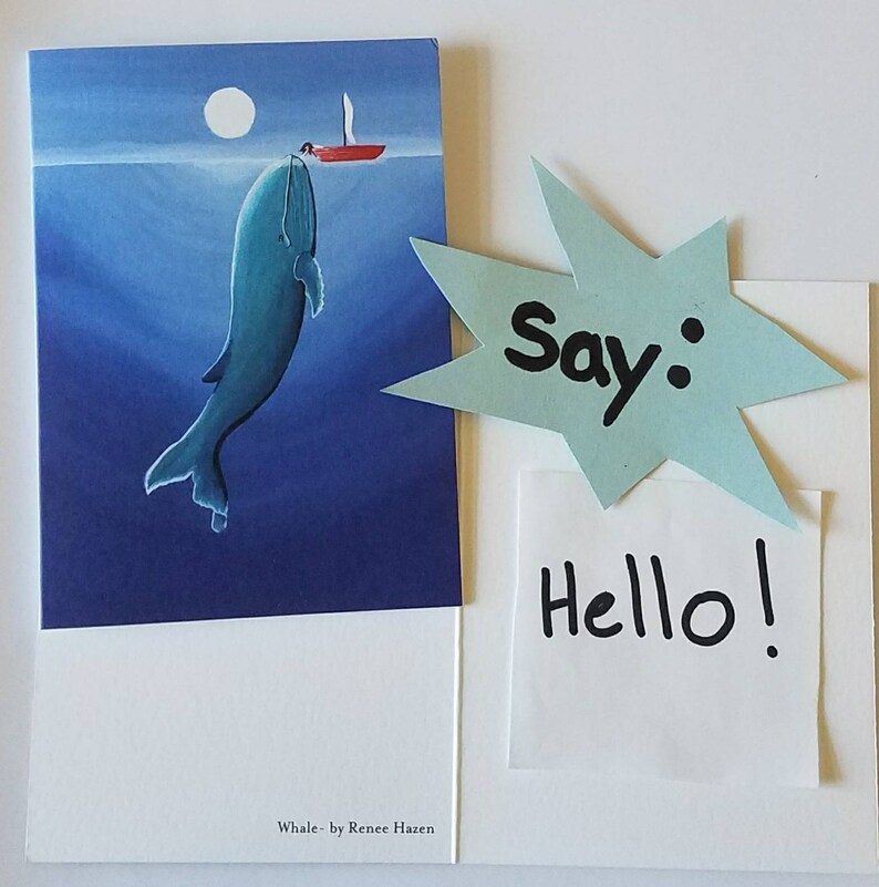 Blue Whale Note Cards: Dreamy Ocean Art, Blank Inside (10 Pack) - Etsy