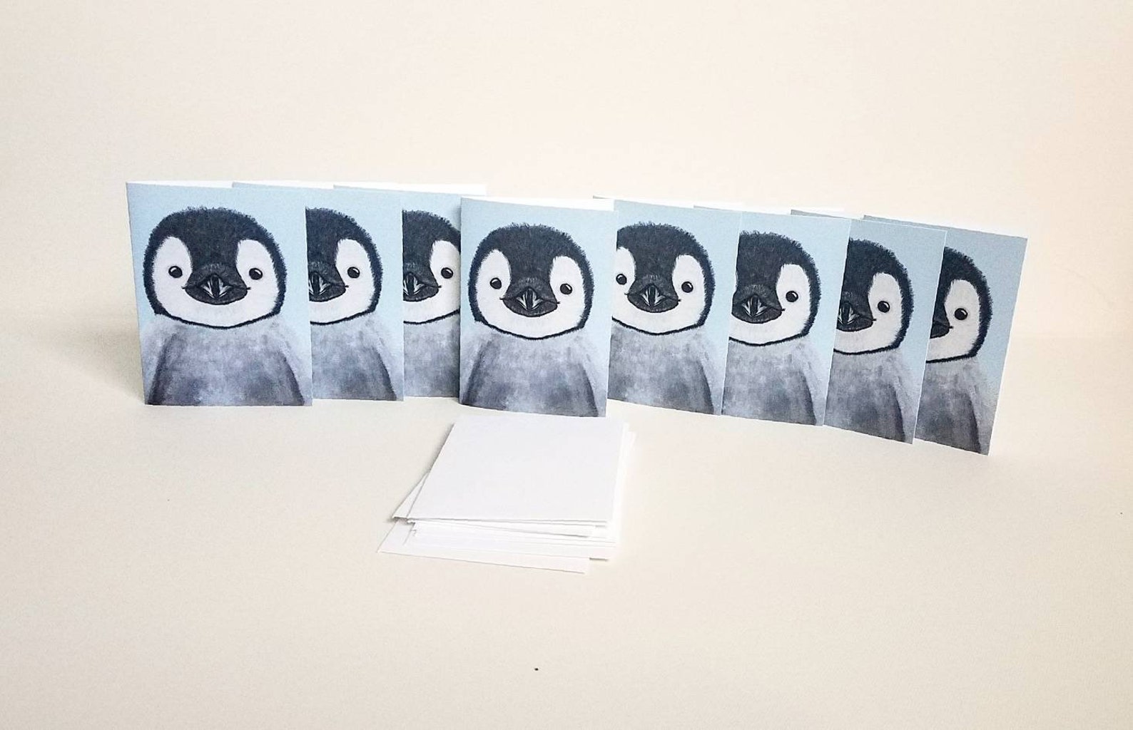 Penguin Cards Baby Penguin Blank Note Cards Penguin Stationery Baby ...