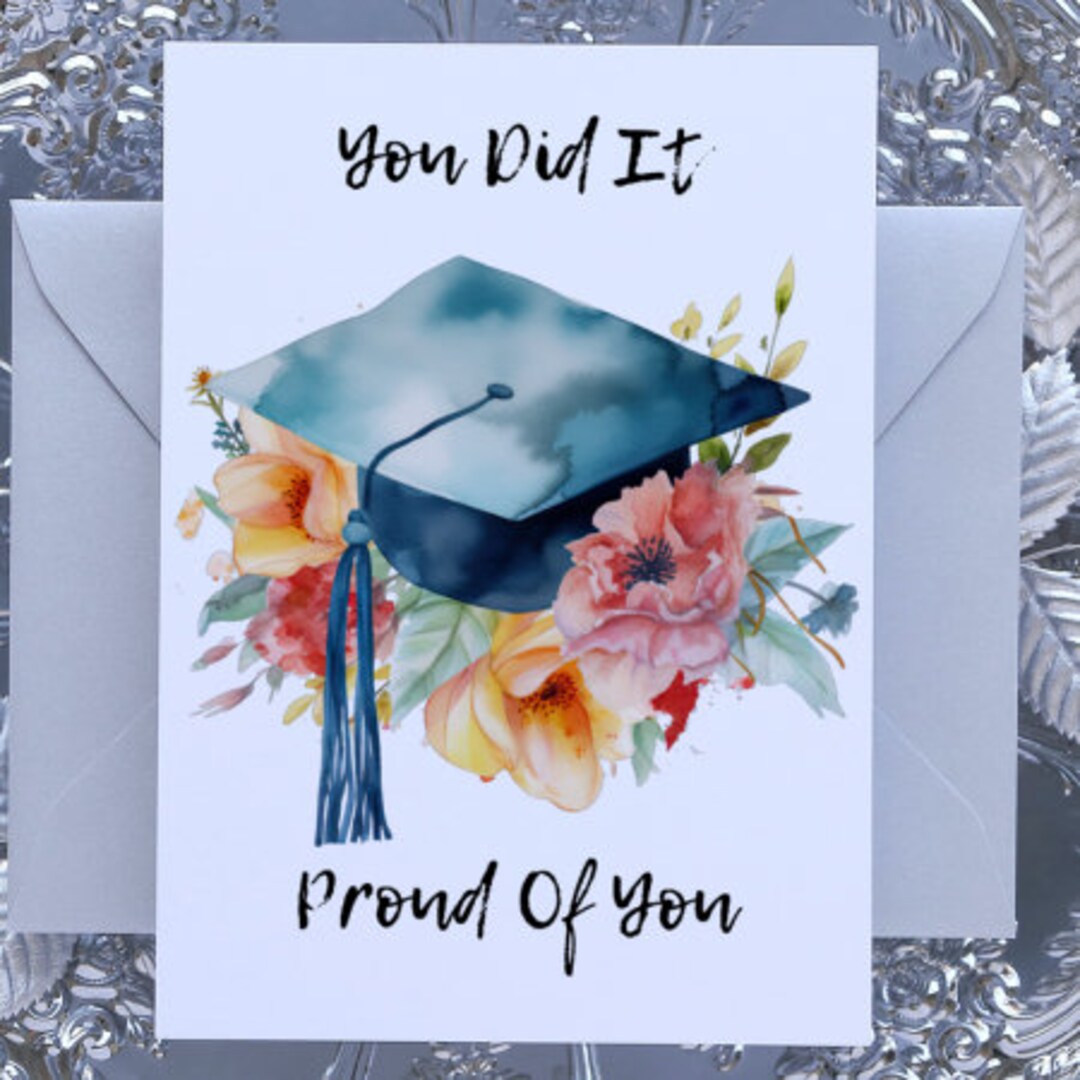 Printable Graduation Card, Floral Graduation Card, Graduation Gift Card ...