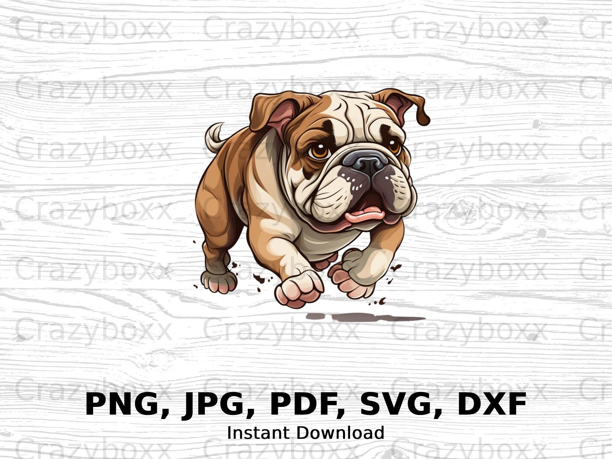 Bulldog Running, Instant Download, Clipart, Digital File, Digital ...