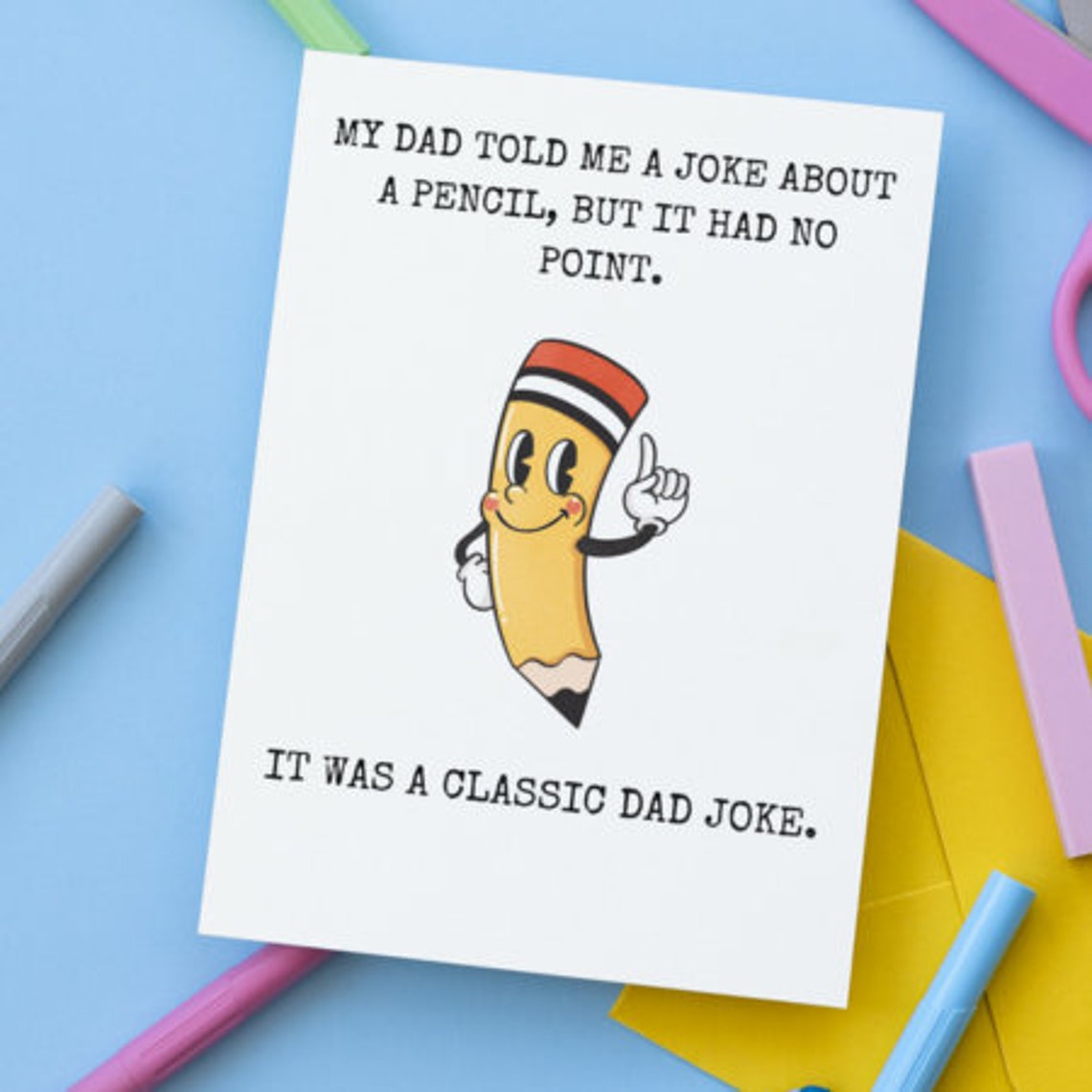 Father’s Day Card, Funny Pencil Dad Jokes Card, Card for Dad, Funny Dad ...
