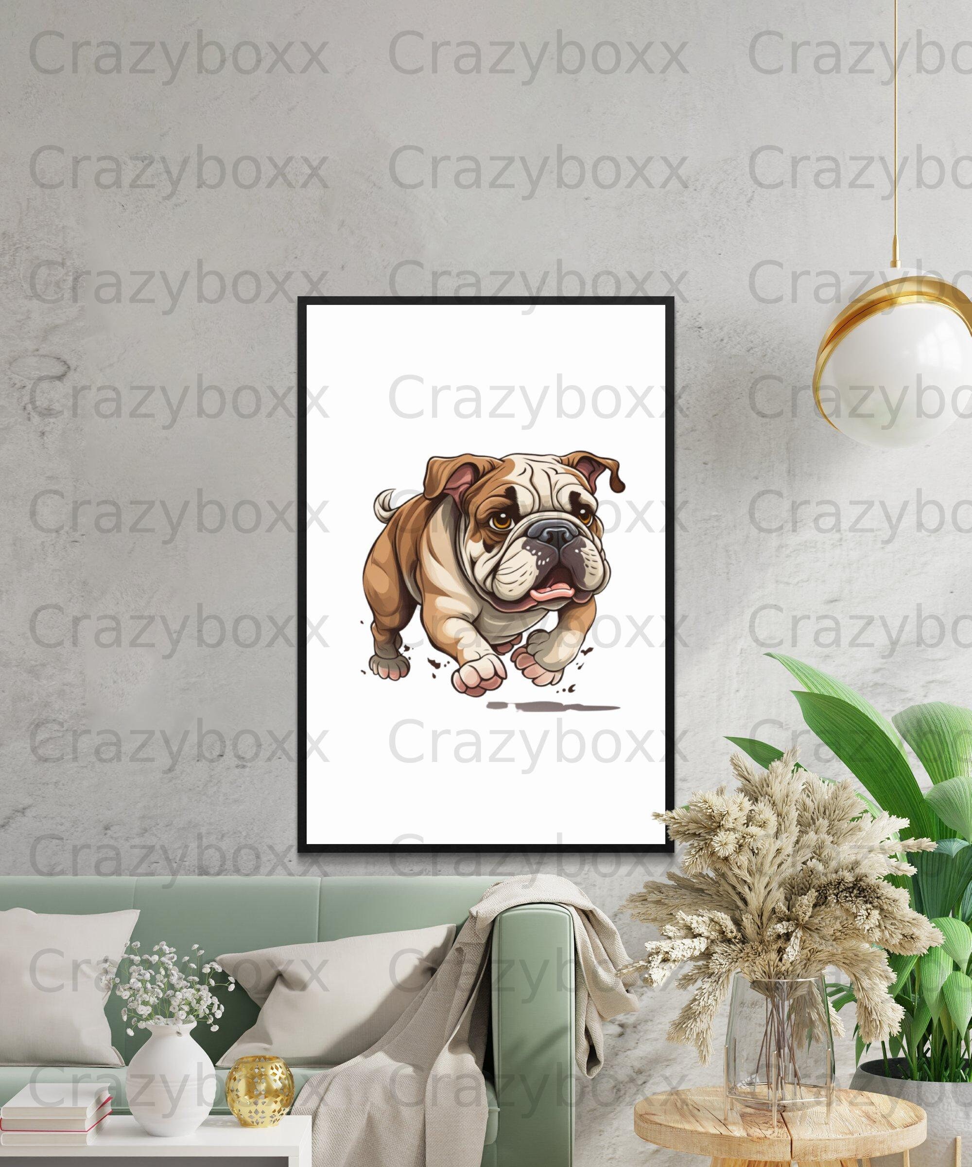 Bulldog Running, Instant Download, Clipart, Digital File, Digital ...