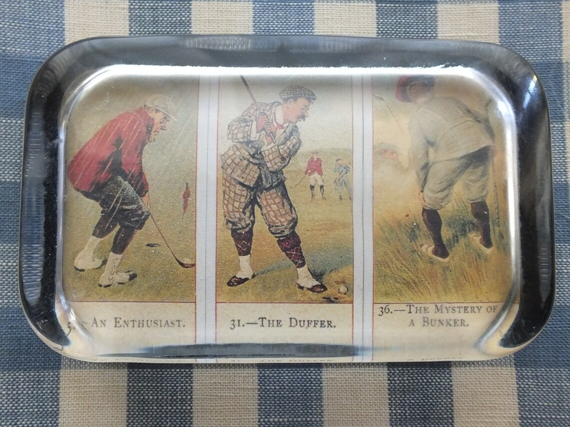Vintage Golf Paperweight- Fermacarta England - Etsy