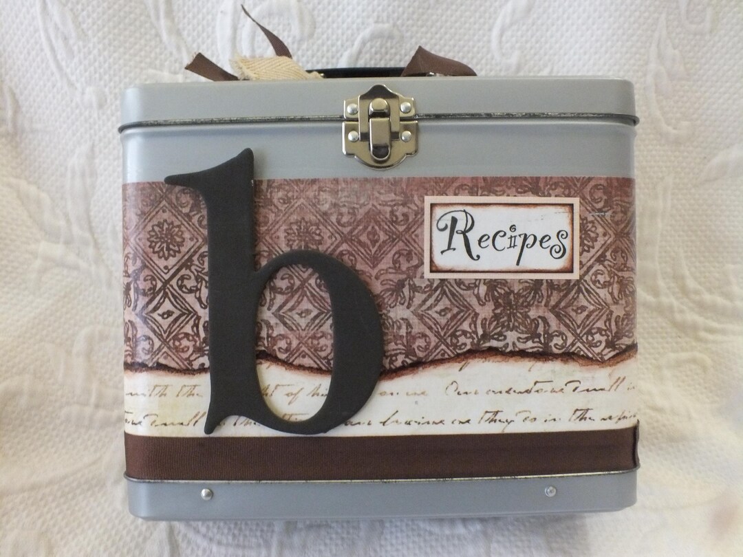 Recipe Box Lunchbox Container for Recipes - Decorative Storage Recipe ...