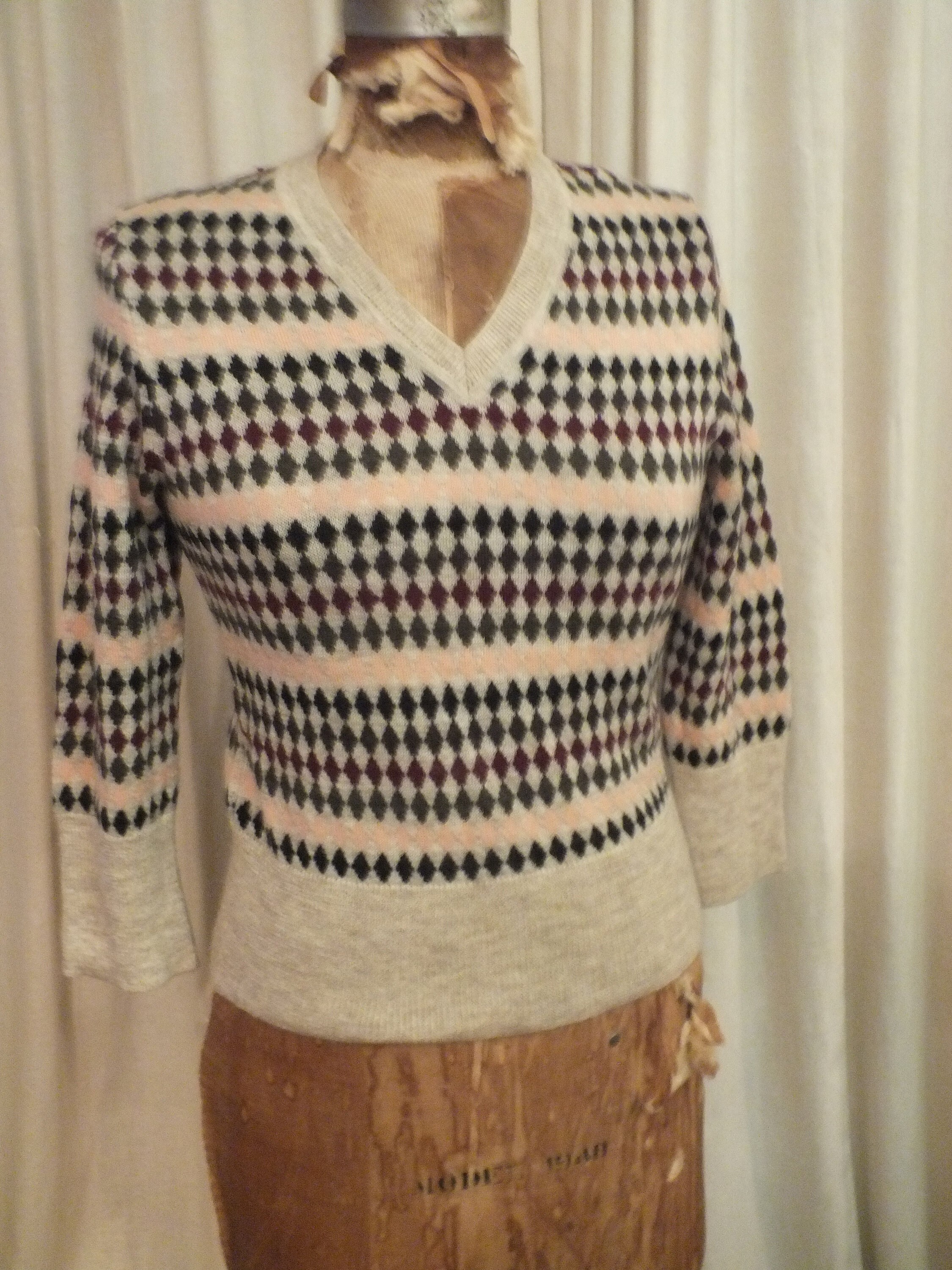Vintage Italian Sweater Mohair Wool by Paul Smith in a Diamond Pattern ...