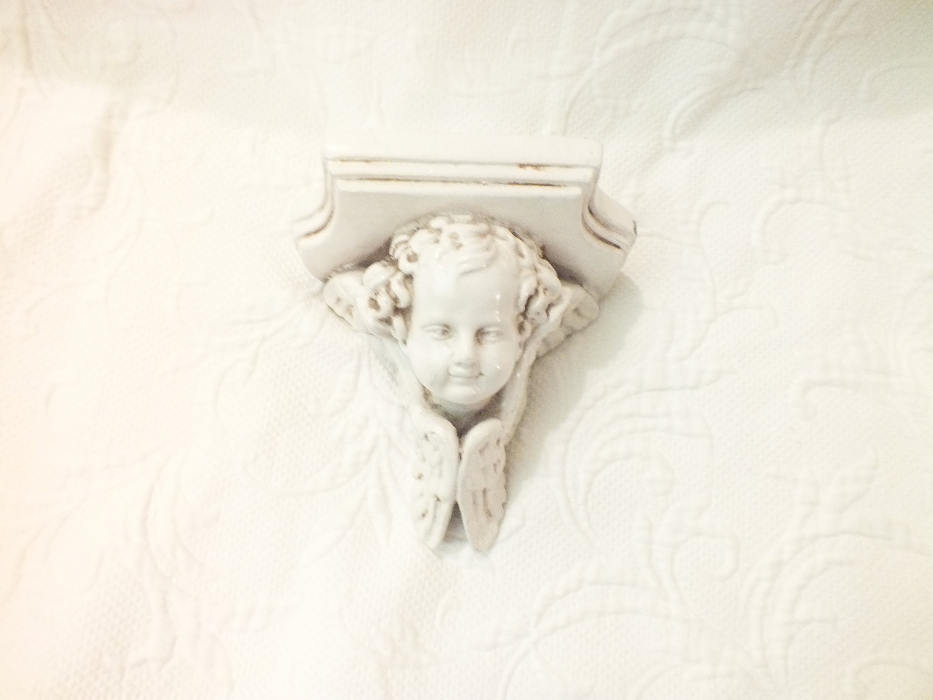 Vintage Ornate Cherub Winged Wall Shelf / Angel Wall Decor /vintage ...