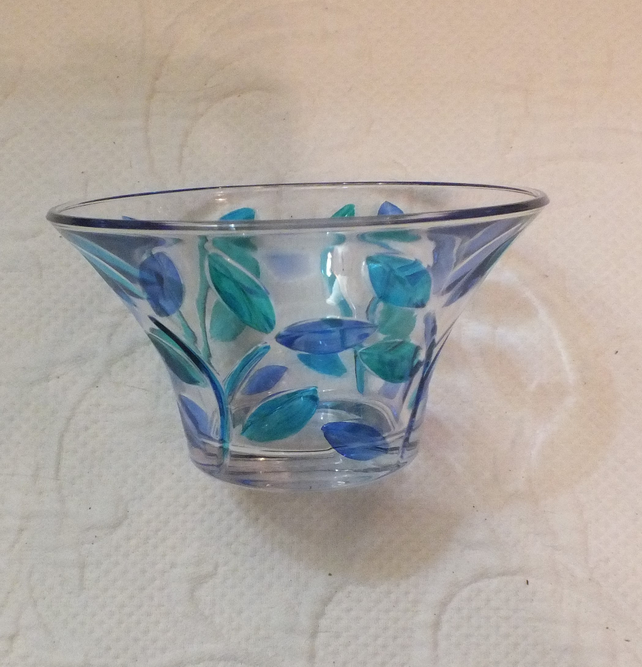 Murano Glass Bowl in Shades of Blue and Green Made in Italy. Zecchin ...