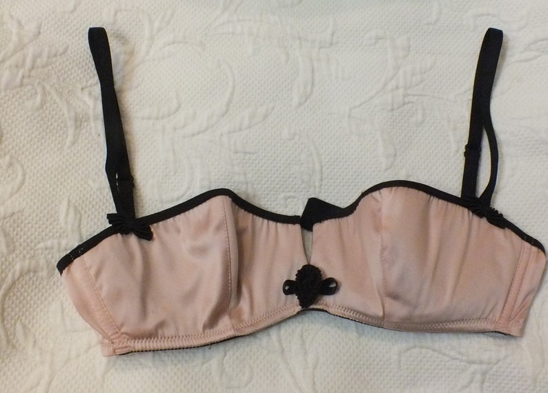 Vintage Pink and Black Satin Bra and Undies by Chantal Thomass for ...