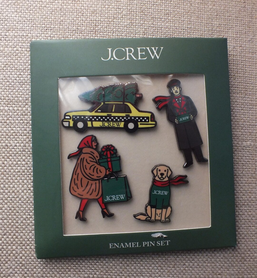 Vintage Enamel Pin Set From J. Crew Set of Four Holiday Pins/brooch ...