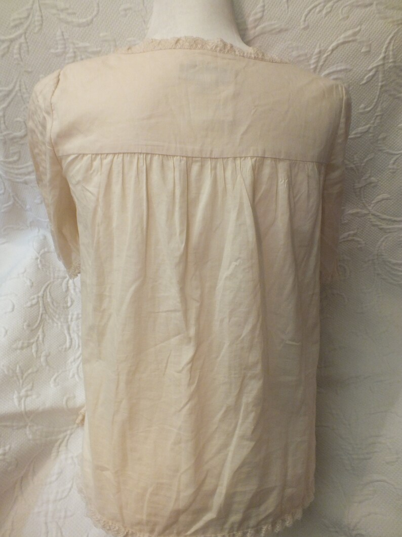 Victorian Pleated Style Top/blouse With Lace Detail and Bell Sleeves ...