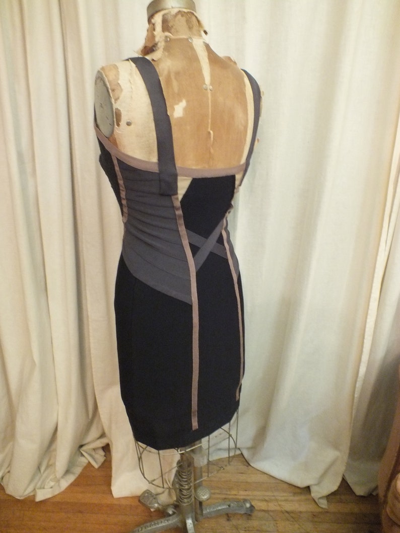 Herve Leger Dress in Black Grey Designer Dress Size M - Etsy