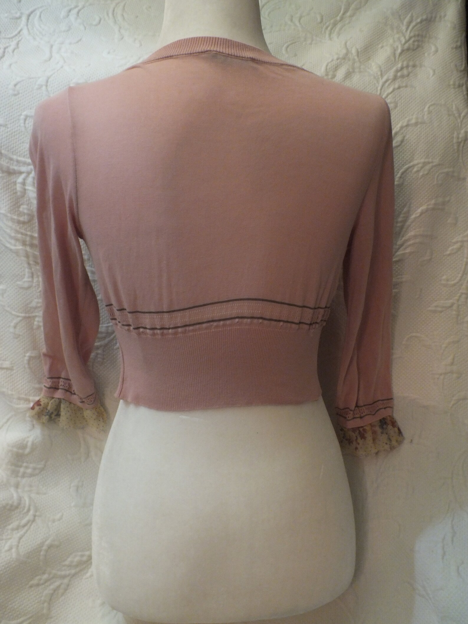 Vintage Red Valentino Feminine Pink Floral Sweater With Lace Detail ...