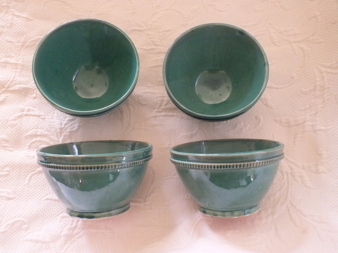 Rustic Green Cereal Bowls Set of Four Pottery Barn Made in Italy ...