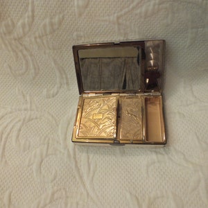 Vintage 1940's Makeup Compact by Elgin American - Silver Gold, Large ...