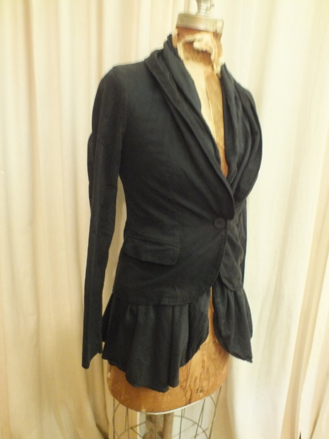 Vintage Black Layered Jacket by European Culture Size Small Made in ...