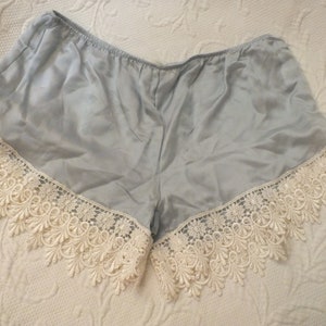 Blue Silk Lace Shorts Lingerie Shorts Size Xs/small - Etsy