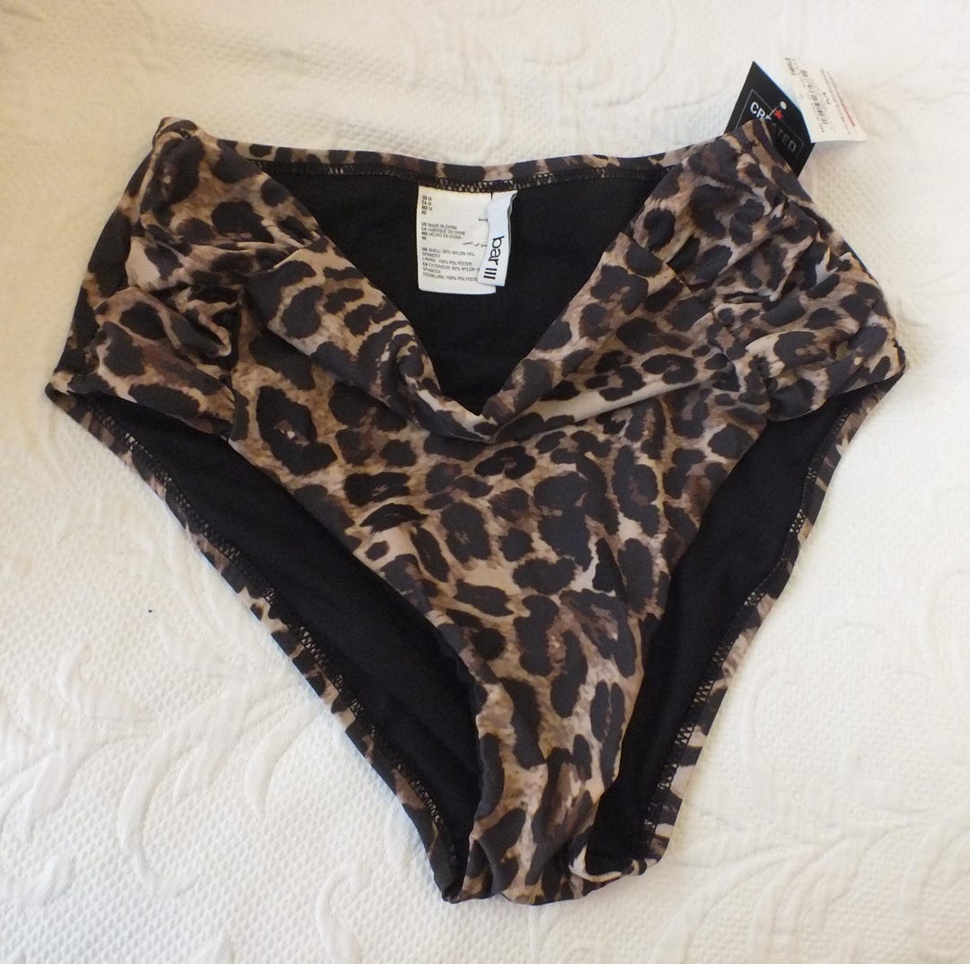 Leopard Bikini Bottom Brown and Black Size Medium - Etsy