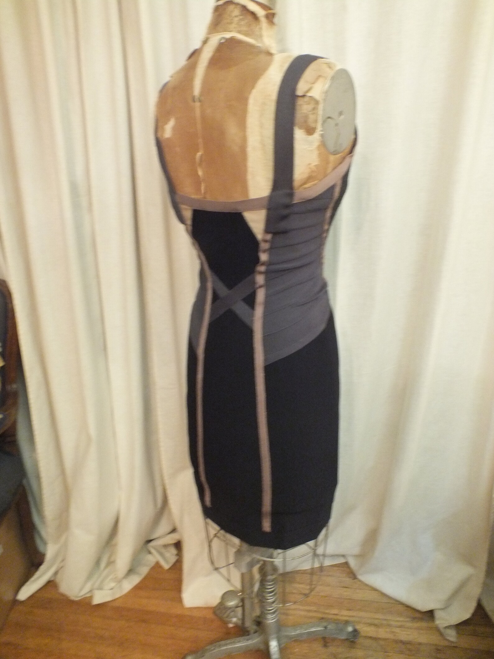 Herve Leger Dress in Black Grey Designer Dress Size M - Etsy