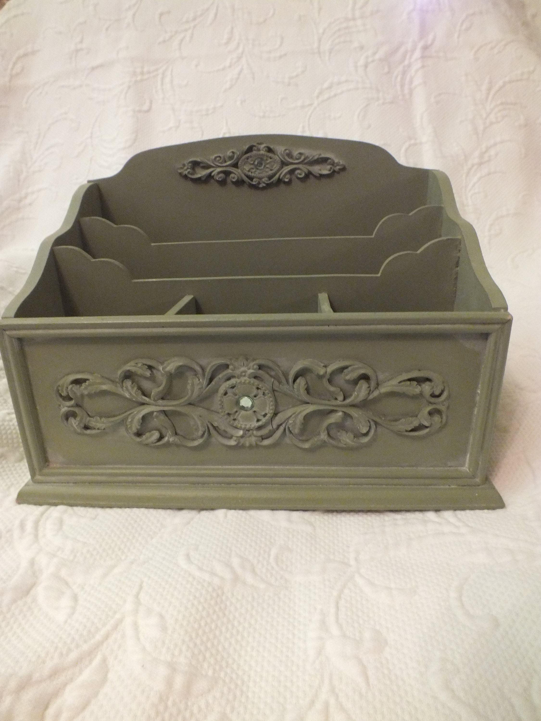 Vintage Style Green Wood Desk Caddy - Etsy
