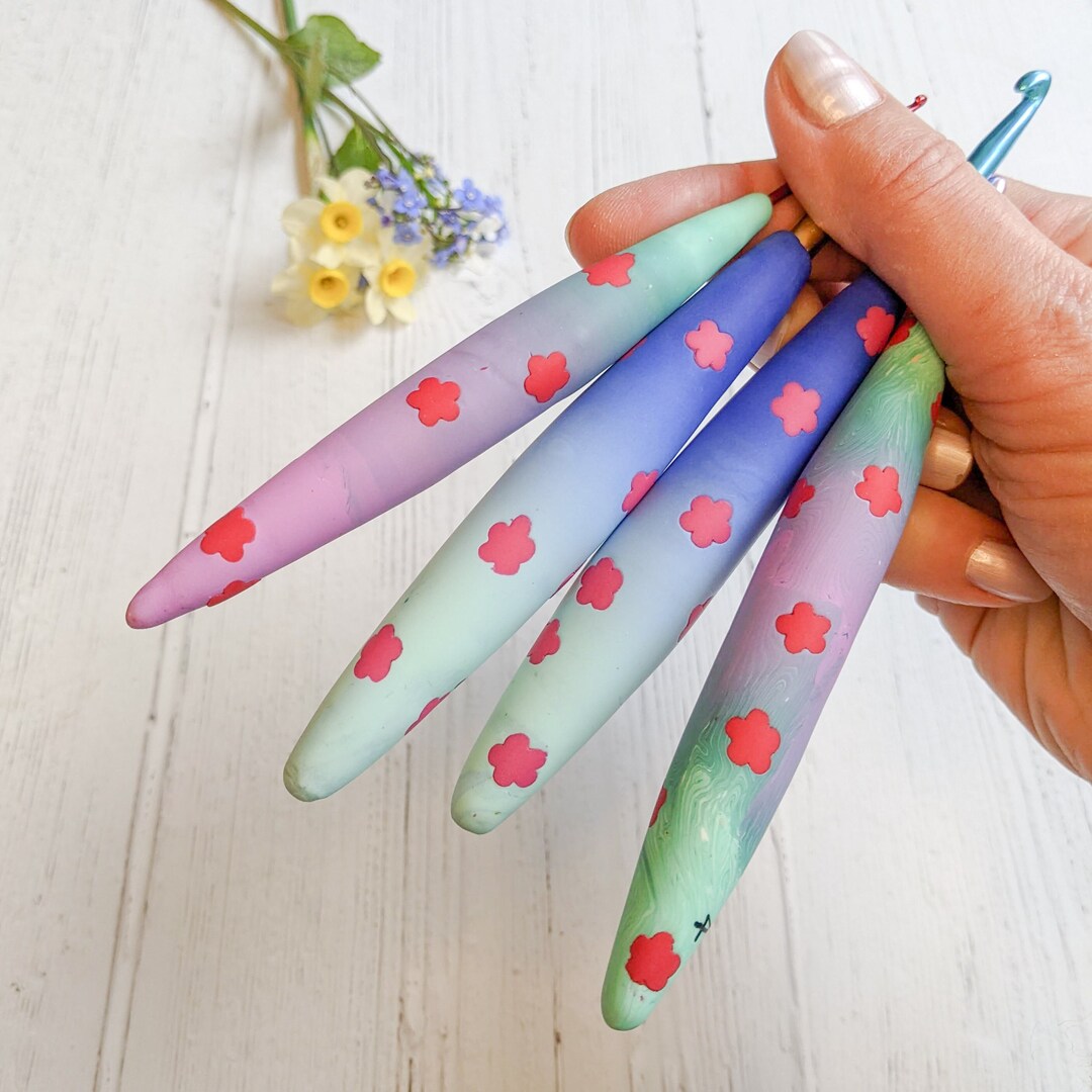 Gradients and Flowers Ellipse Crochet Hook Various Sizes - Etsy
